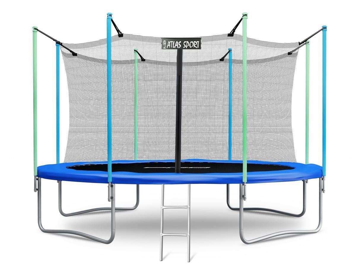 Батут Atlas Sport 252 см с внешней сеткой и лестницей (8ft PRO ...